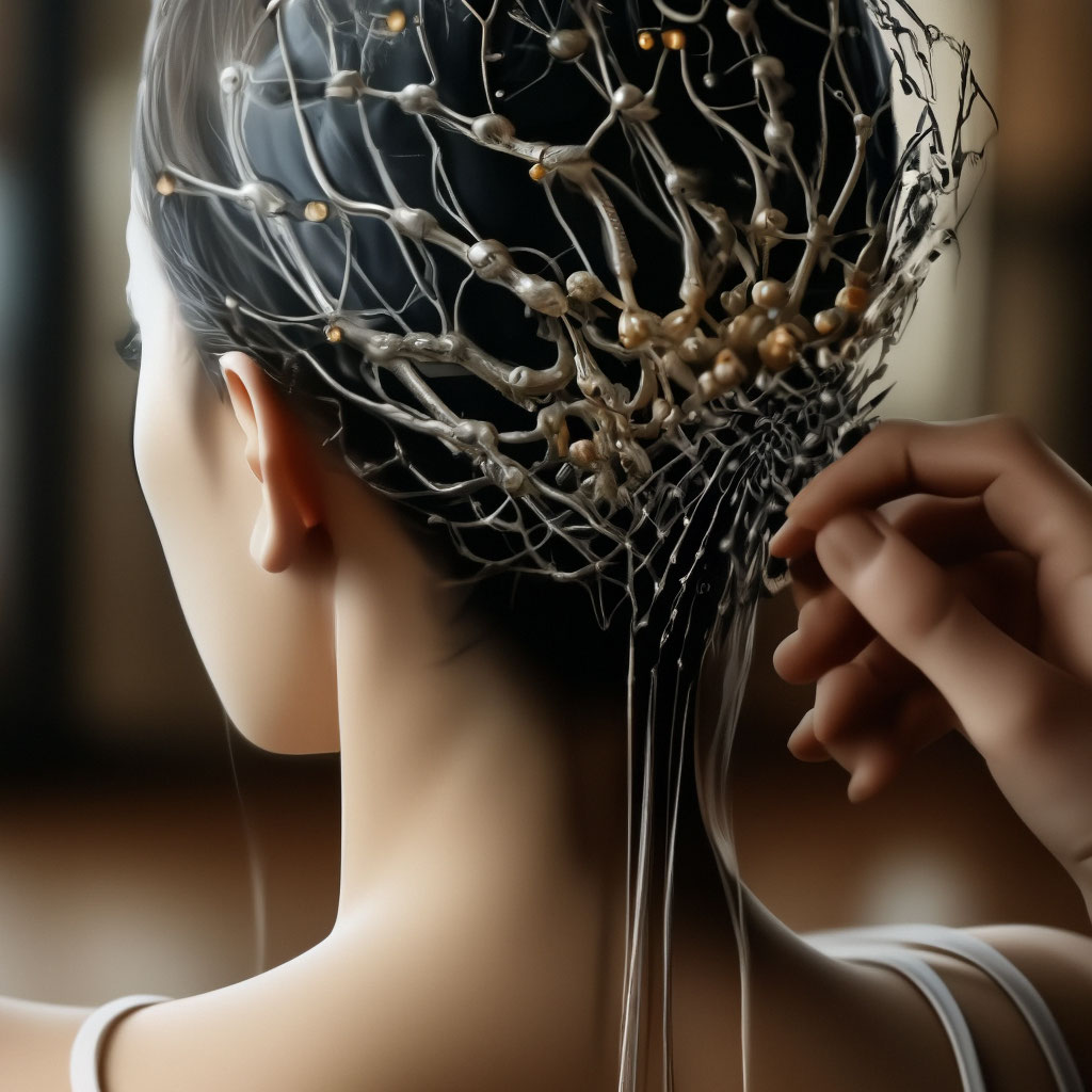 "Neural head massage" — image created in Shedevrum