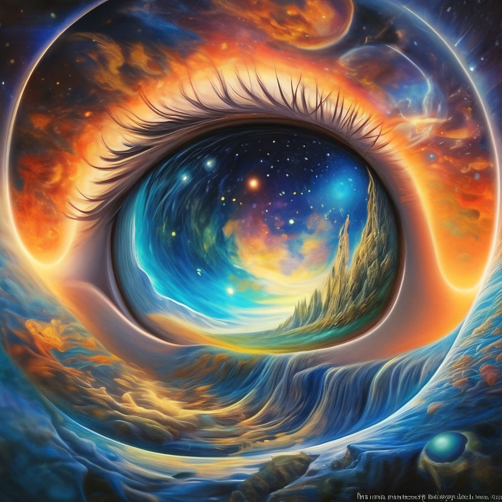 The universe inside the eye"** is an abstract image where the eye ...