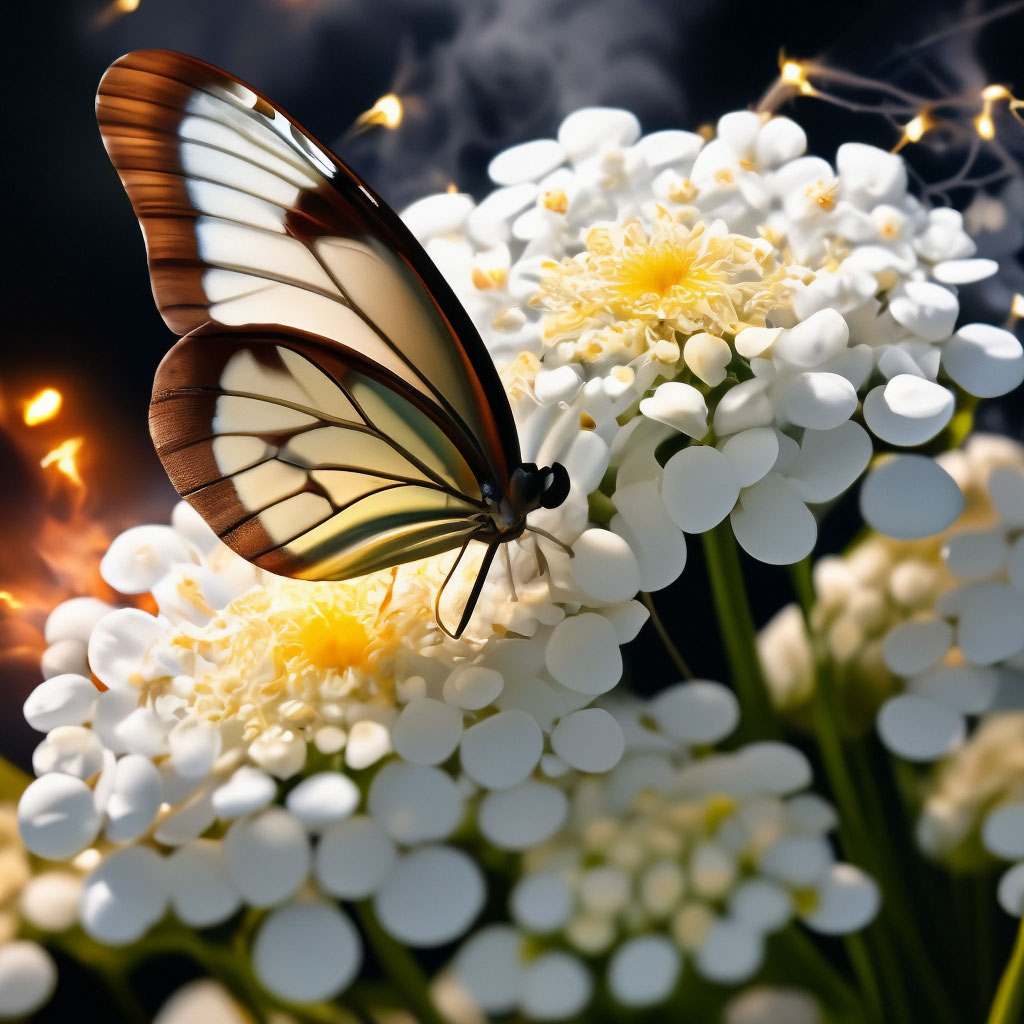 "#flora Smoke,soft light,hyperrealistic greta oto, Achillea millefolium ...