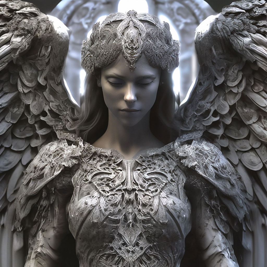 "Dark angel of solitude, pixel elaboration, high detail, lots of ...