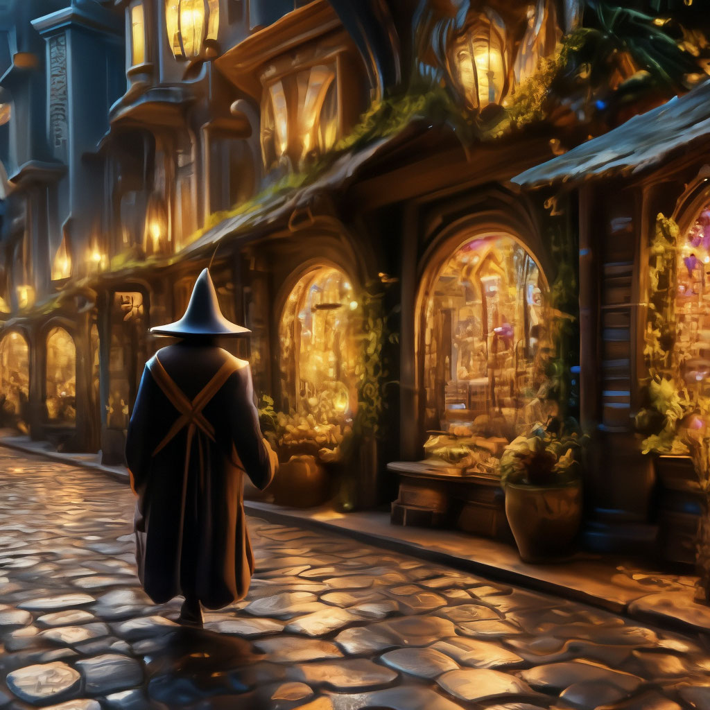 "Magic Lane, wizards, beautiful, high quality digital drawing, high ...