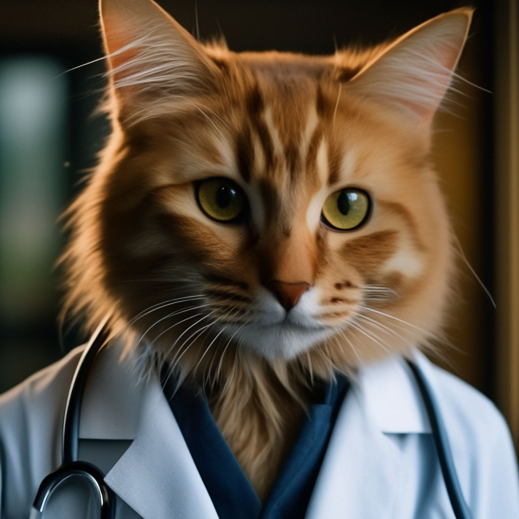 "Cat doctor, aesthetically pleasing, beautiful, professional photo, 4k ...