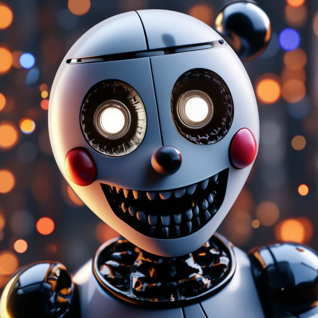 "The puppet from FNAF" — image created in Shedevrum
