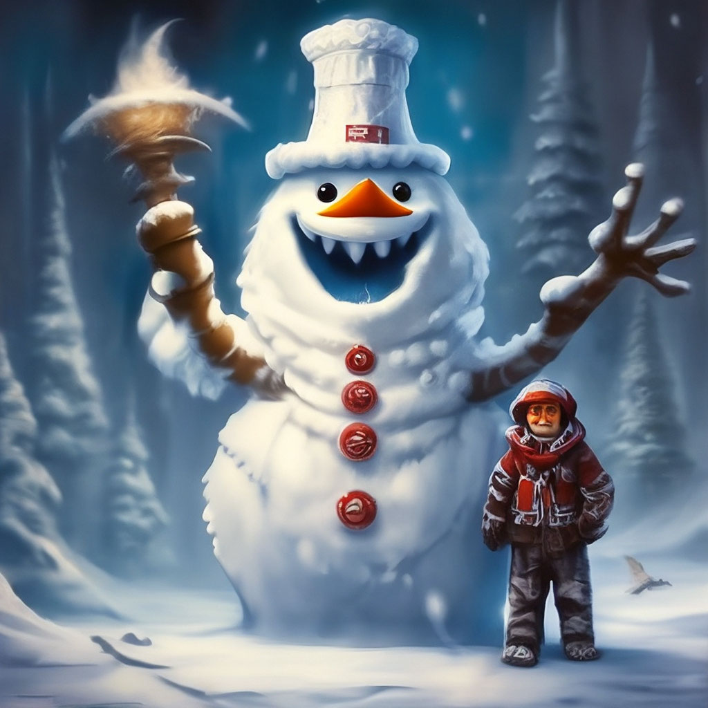 "Monster snowman" — image created in Shedevrum