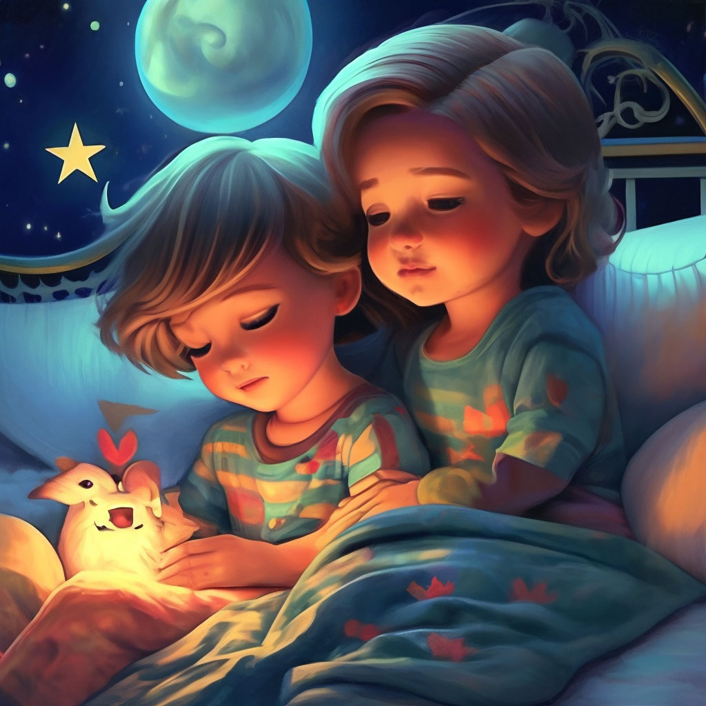 "Good night kids" — image created in Shedevrum