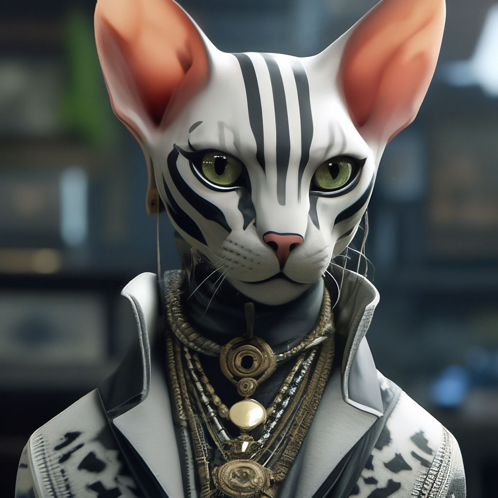 "Tattooed gangsta cat don sphinx+coherent,the finest drawing,detailed ...