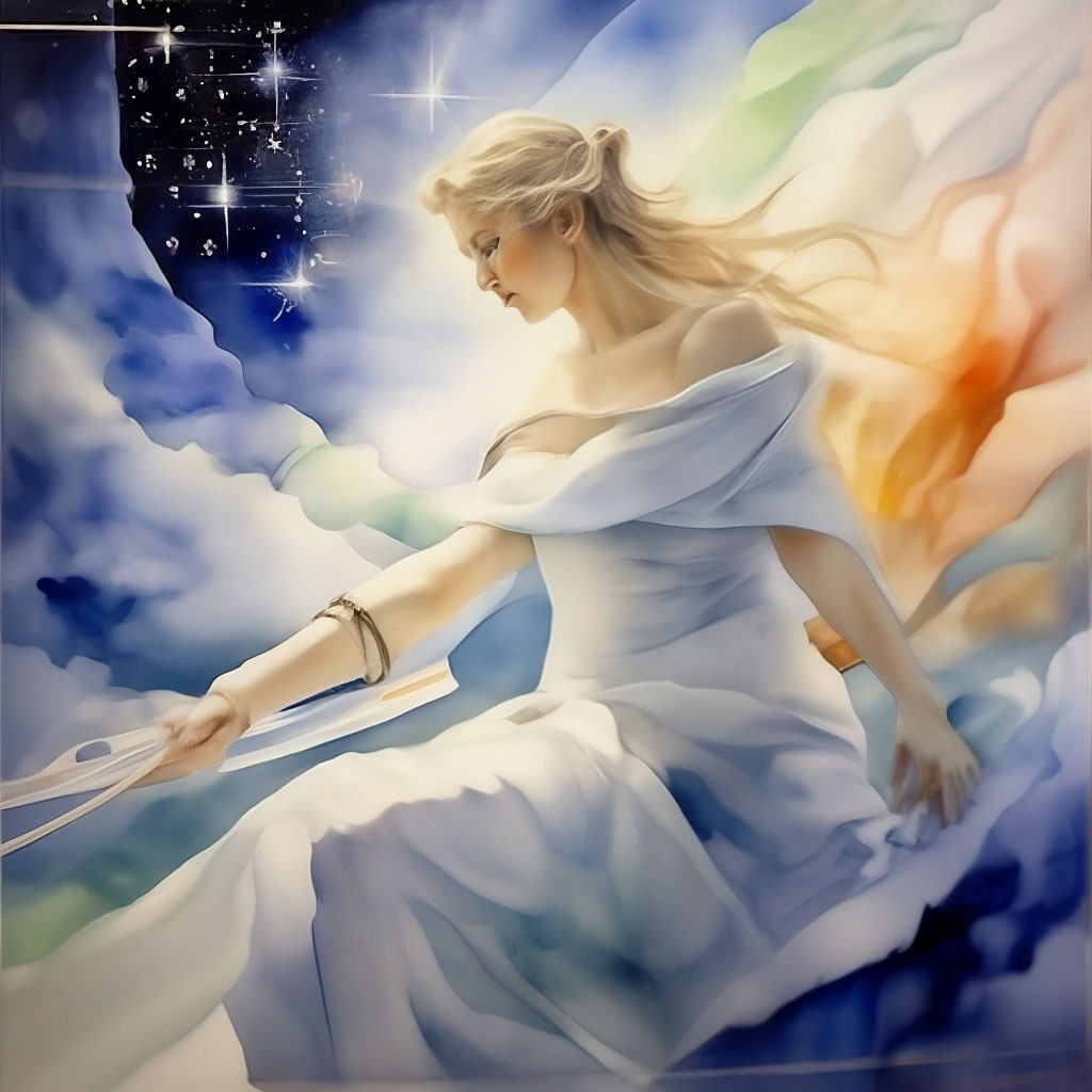 "Per aspera ad astra...watercolor, white paper, fine debouchure ...