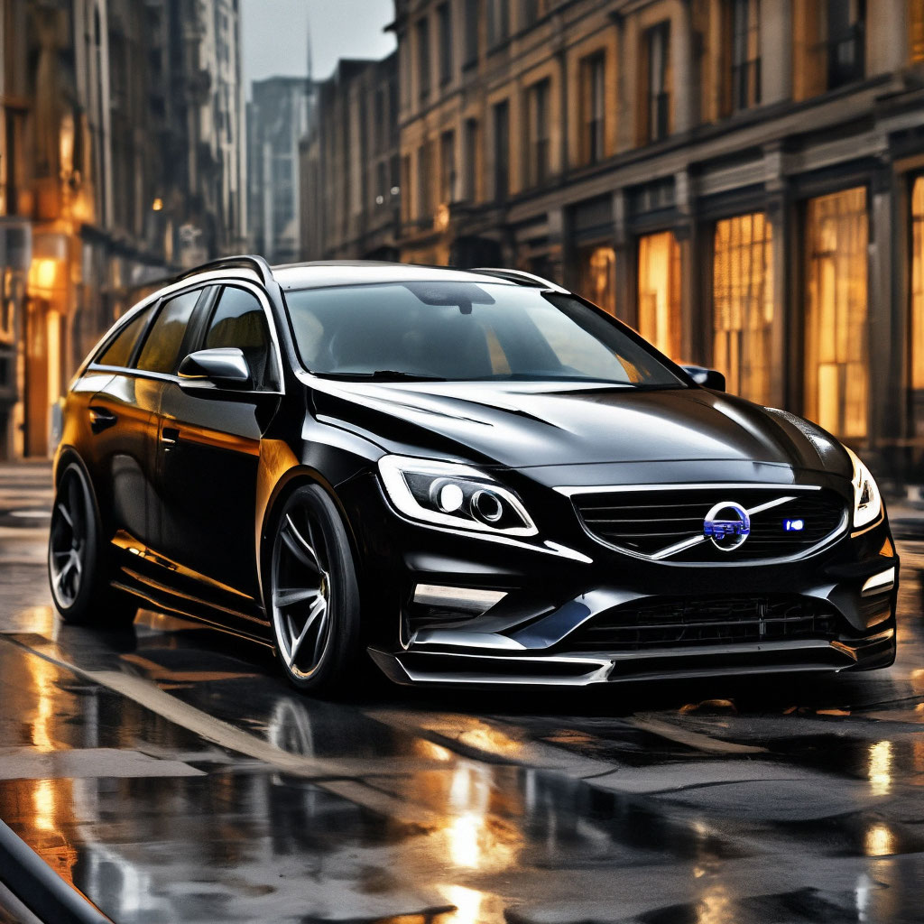 "VOLVO V60 TUNING SPORT BLACK station wagon" — image created in Shedevrum