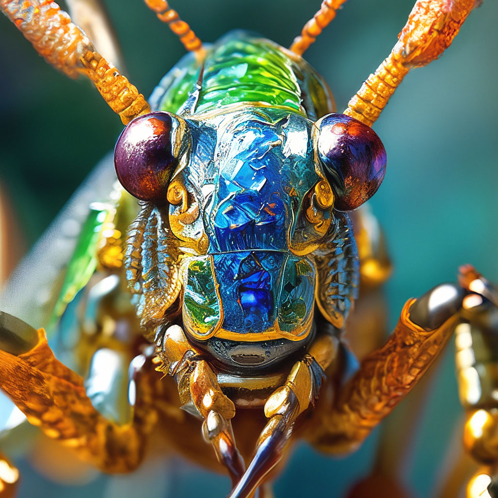 "Portrait of a grasshopper. Tourmaline + complex textural and ...
