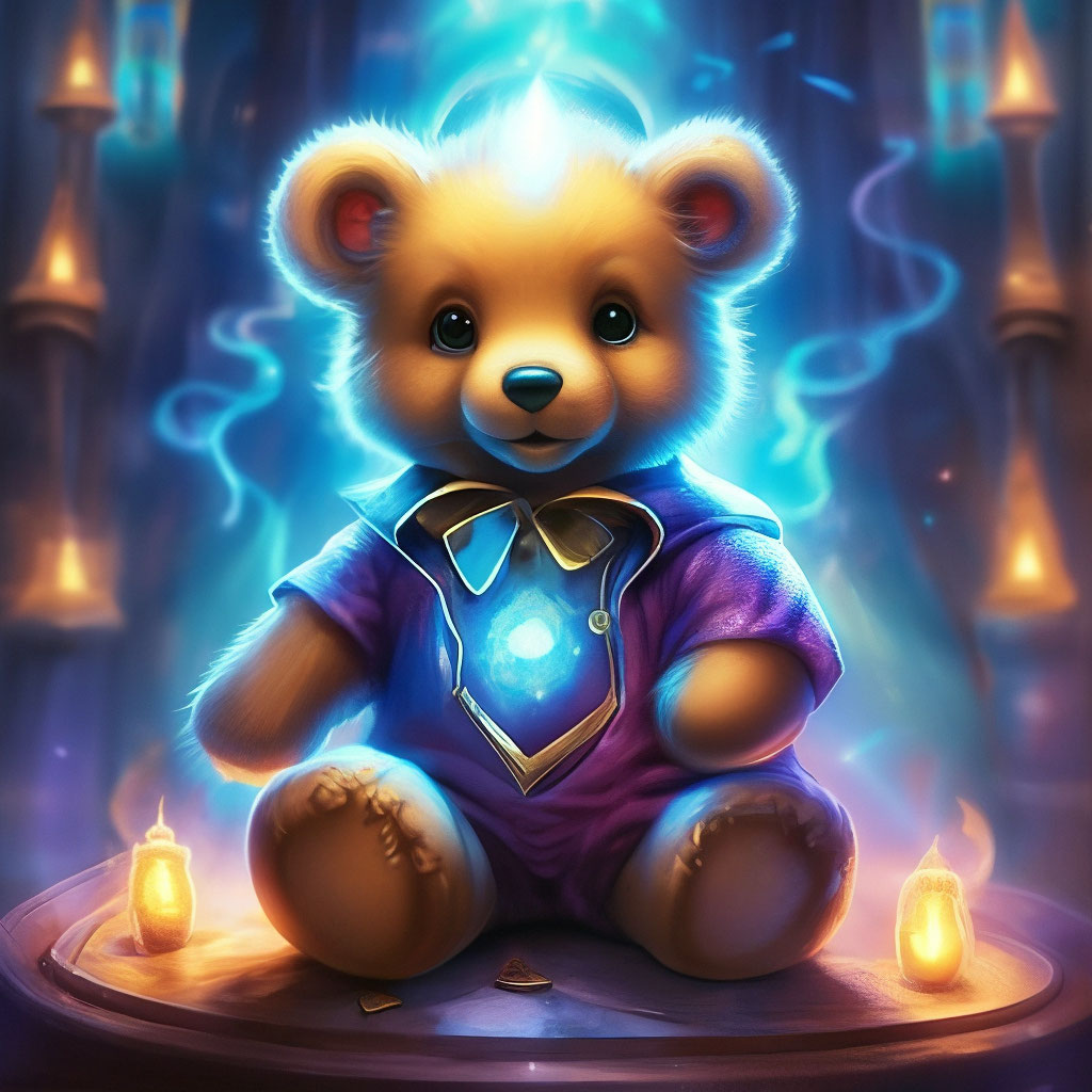 "Magic teddy bear" — image created in Shedevrum