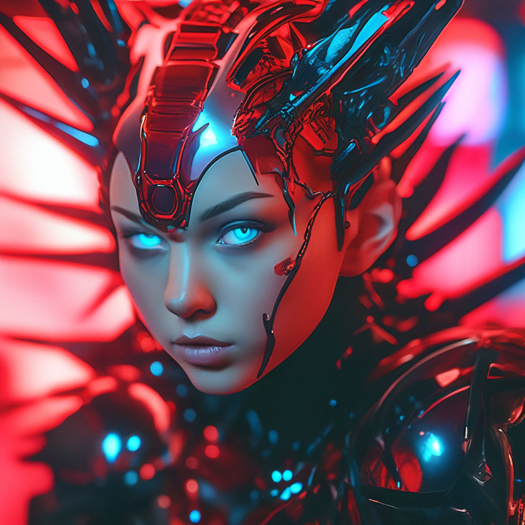 "A creature with a soft, shape-shifting body. The girl is red-black ...