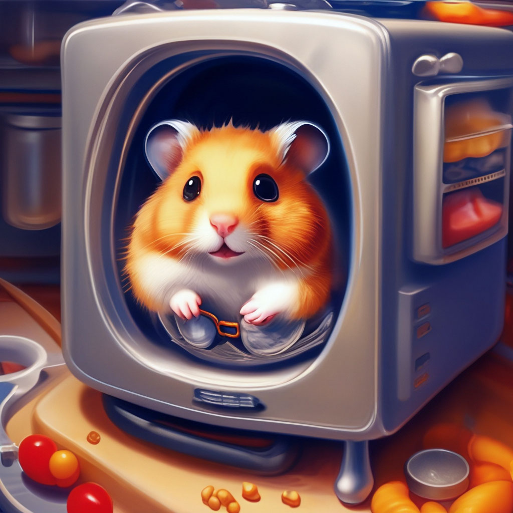 "Hamster in the microwave" — image created in Shedevrum