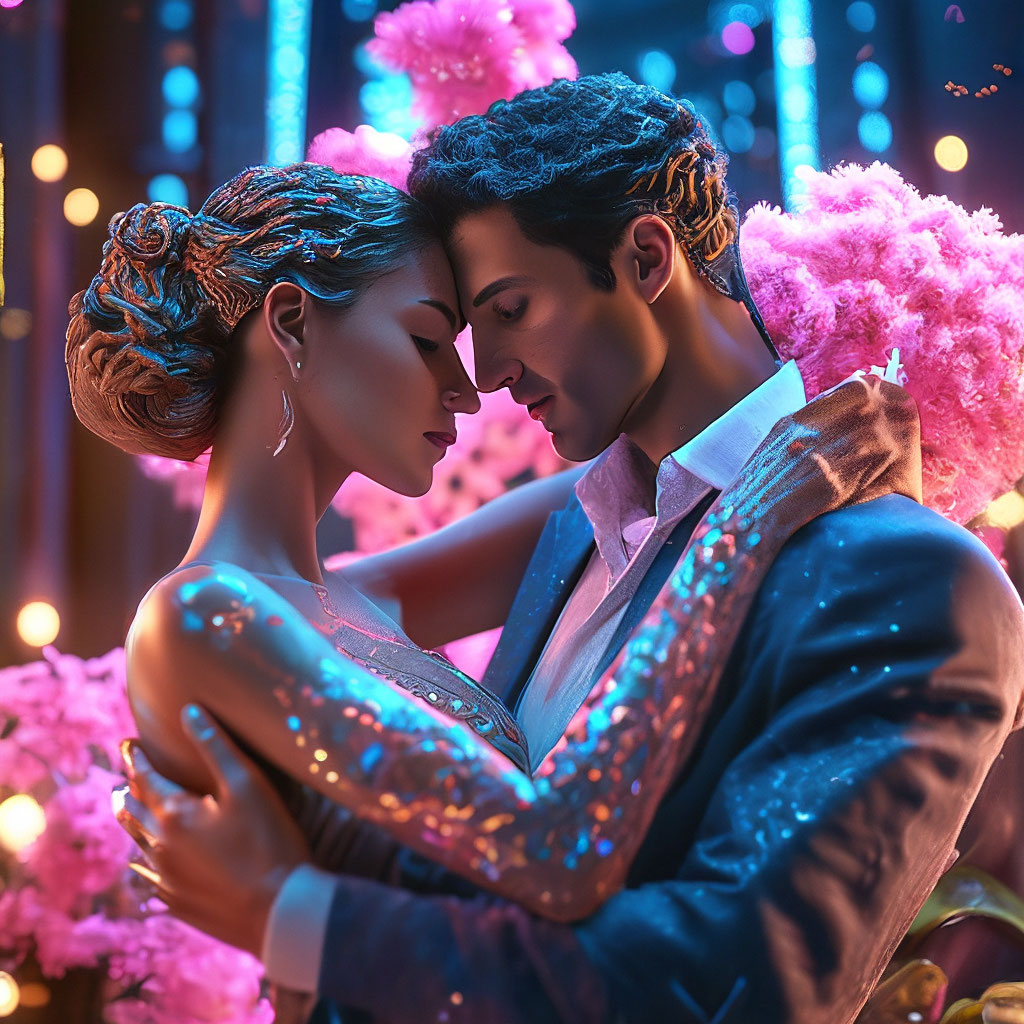 "Hyperrealistic beautiful very passionate tango dance hyperdetalization ...