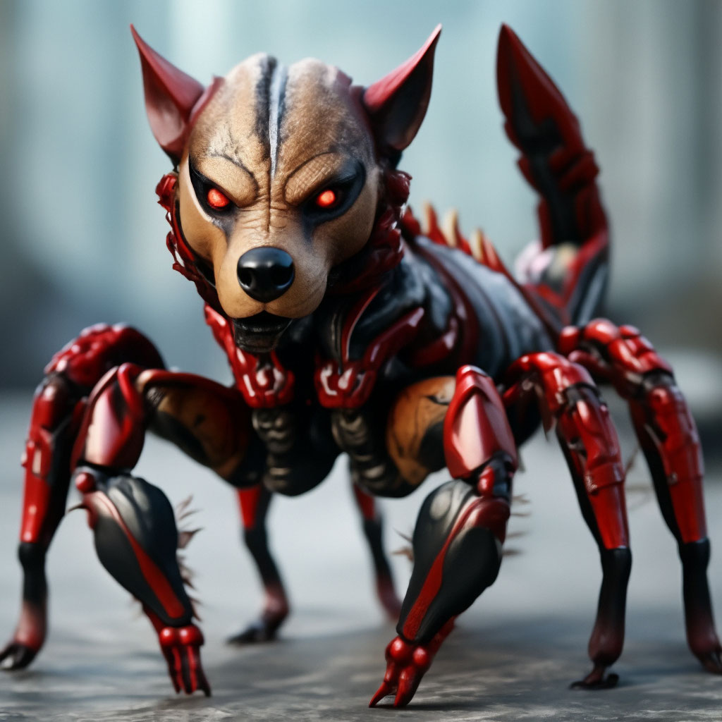 "Hybrid scorpion+dog, on a white background,, realistic" — image ...