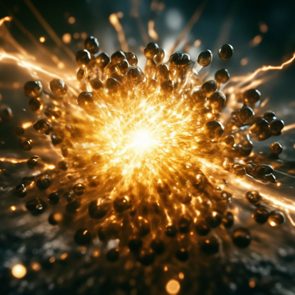 "Hyperrealism, the birth of light, consists of atoms, glow, drops ...
