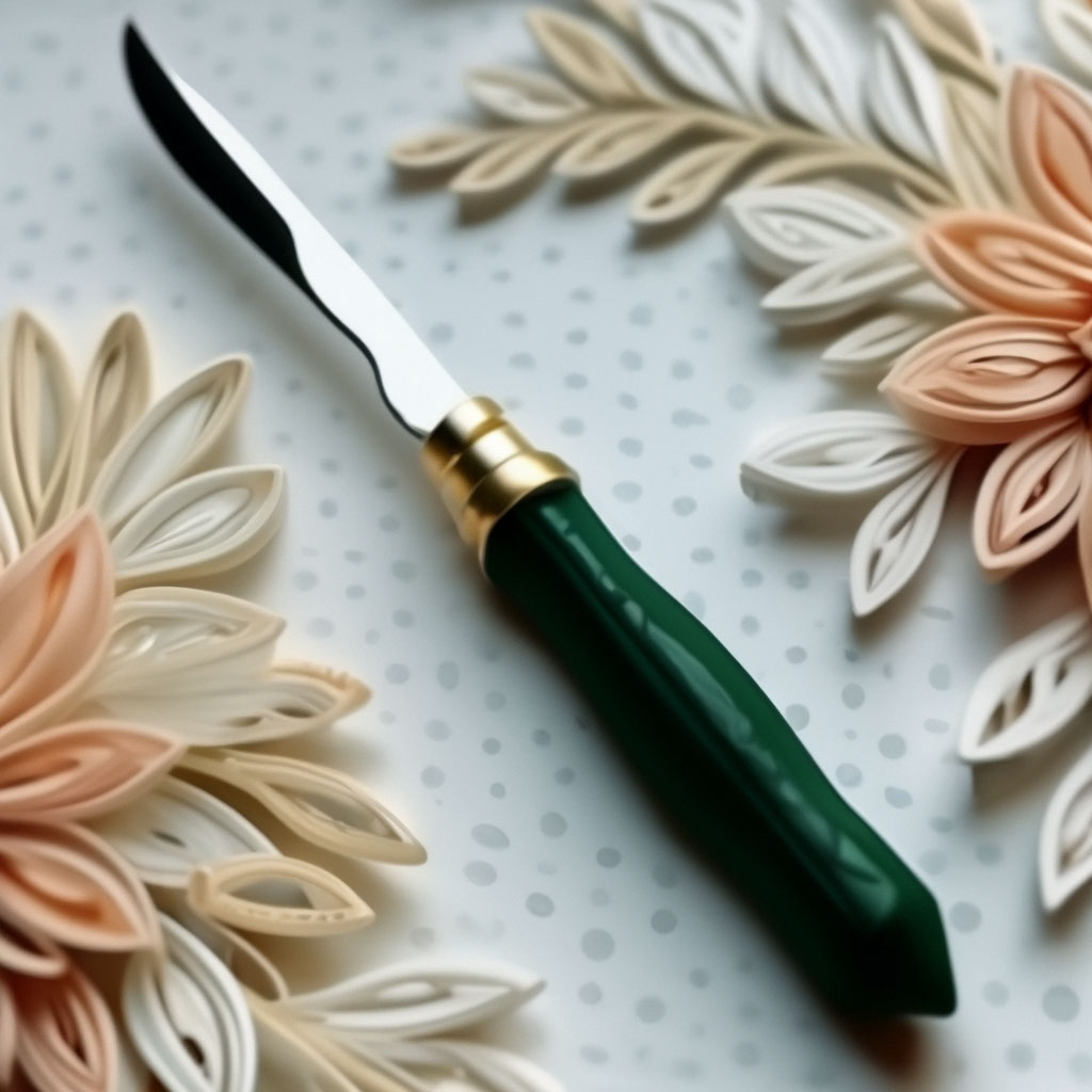 "A knife for quilling" — image created in Shedevrum