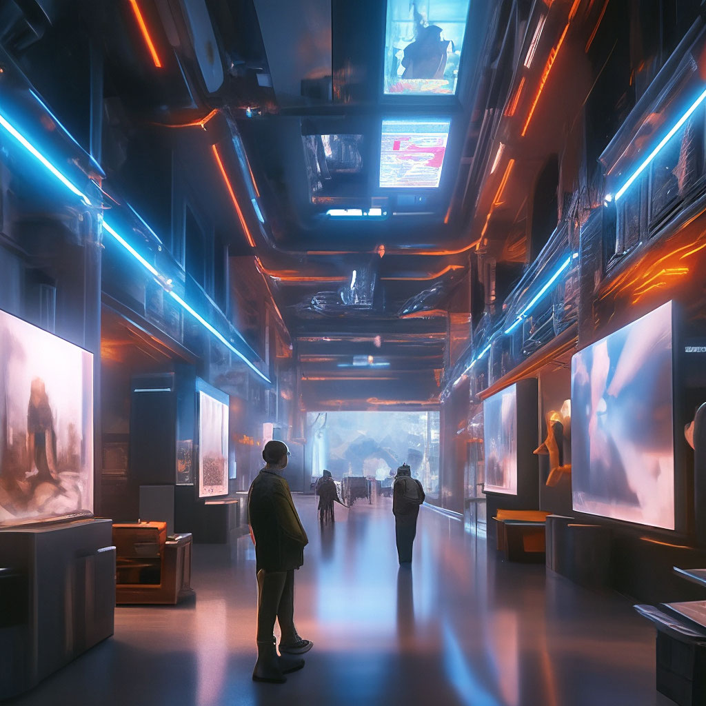 "Cyber museum, the future, cyberpunk, photorealism, realism, 8k ...