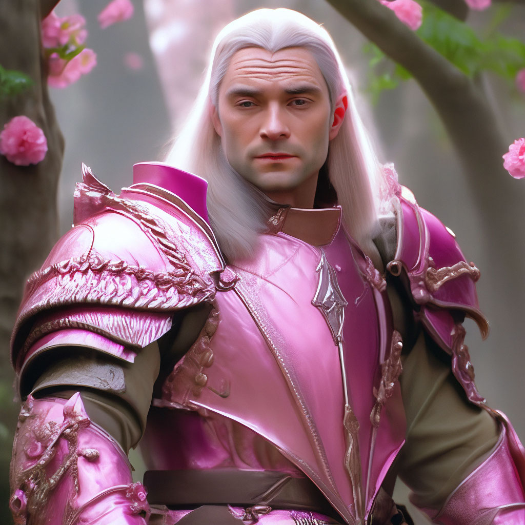 "The hobbit in pink chain mail" — image created in Shedevrum