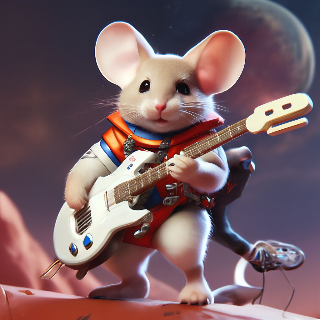 "Rocker mice from Mars" — image created in Shedevrum