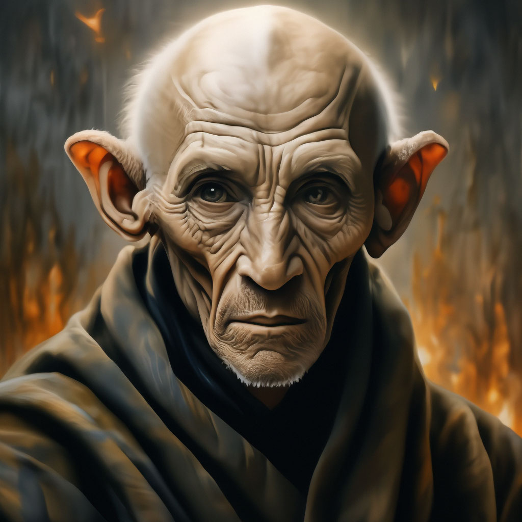 "Portrait. pastel. the wise old alien" — image created in Shedevrum