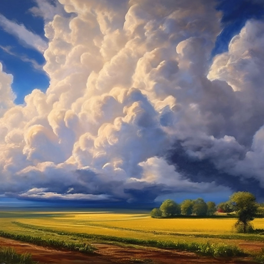 "Thunderstorm A field, a big cloud, a thunderstorm is gathering ...