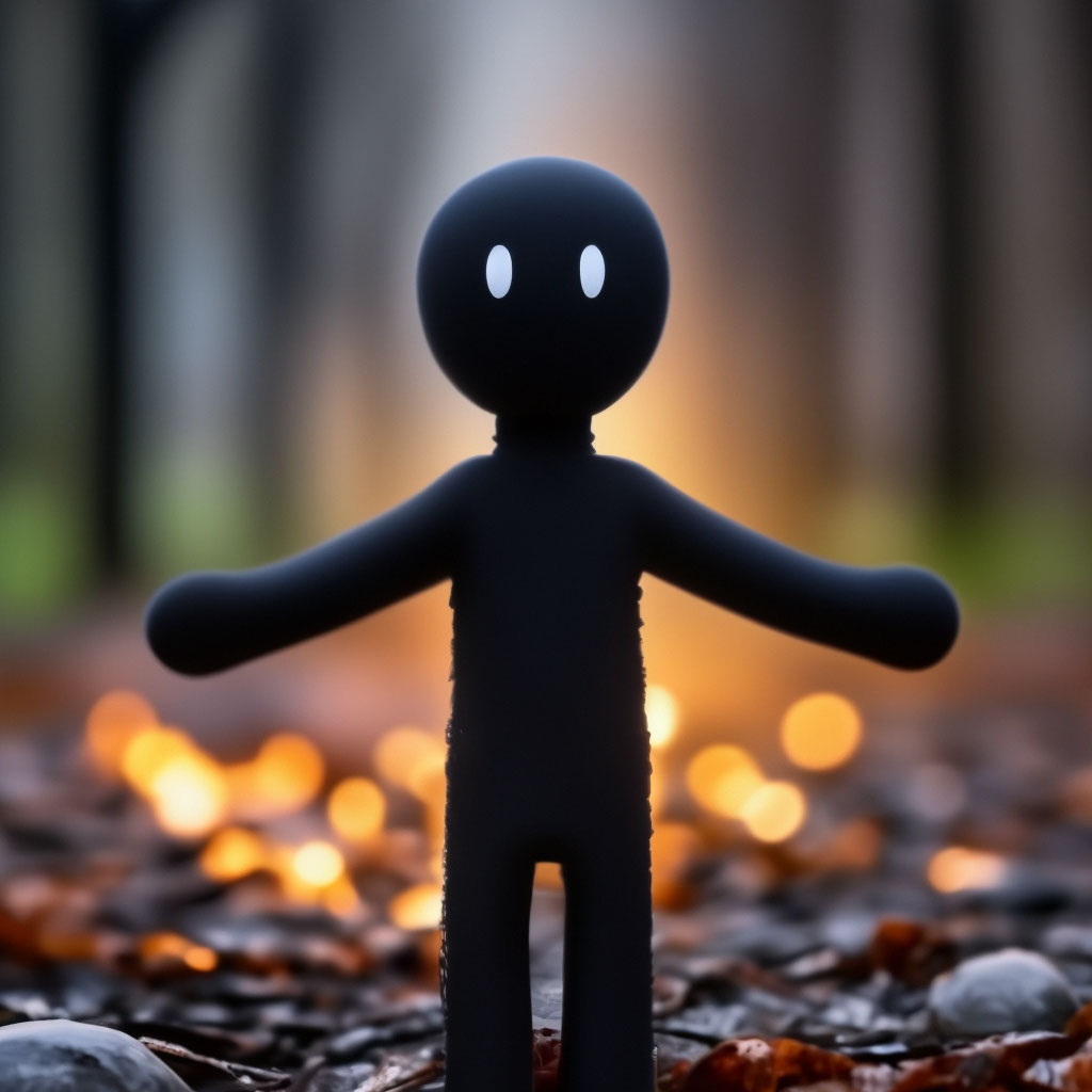 "Black stickman evokes the spirit, professional photo, 4k, high ...