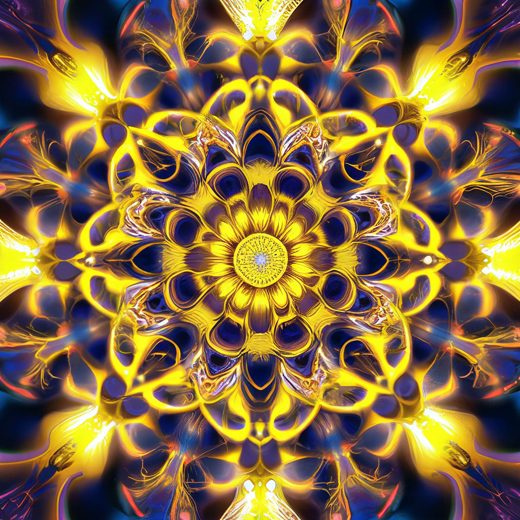 "Fractal yellow psychedelic mandala, beautiful, aesthetic, 4k, 30mm ...