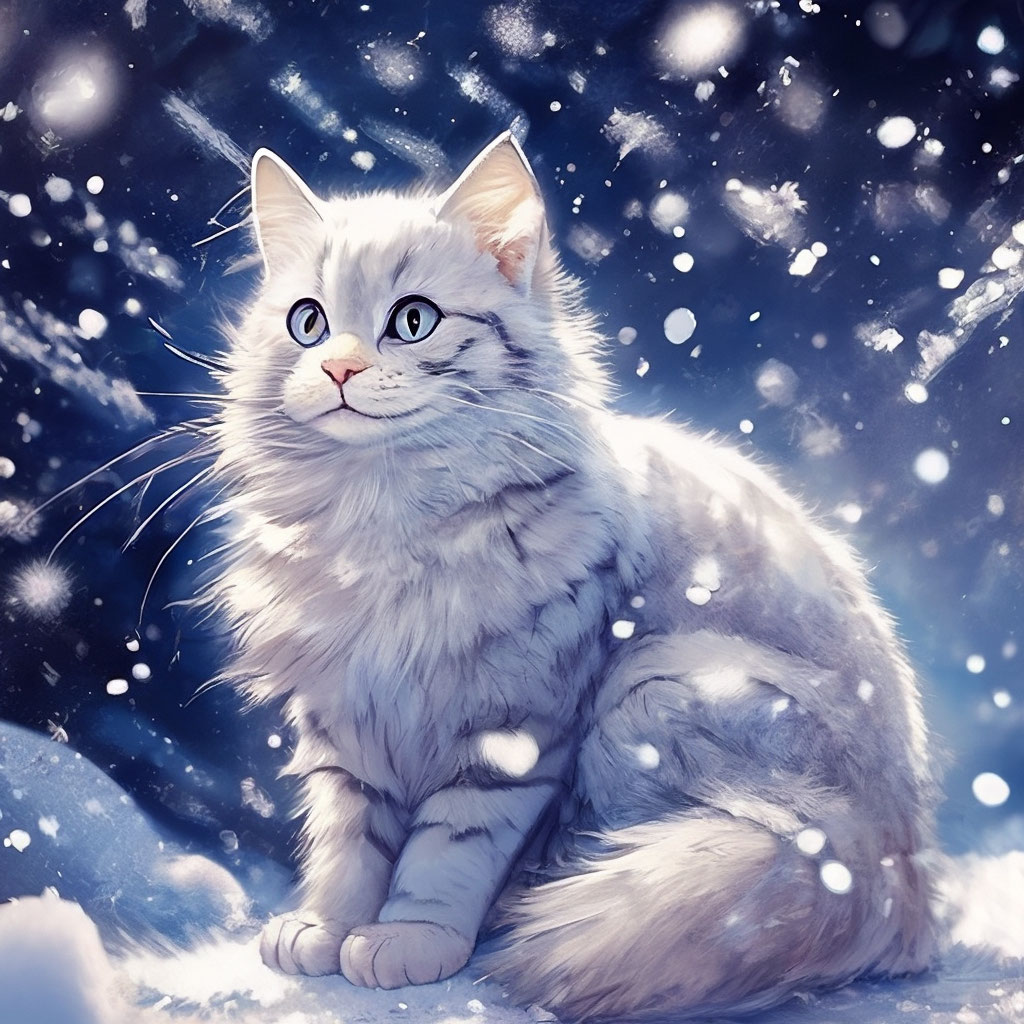 ︎ ︎ ︎ ︎ ︎ fabulous world, snow cat, magic, snowflakes, …" — image create