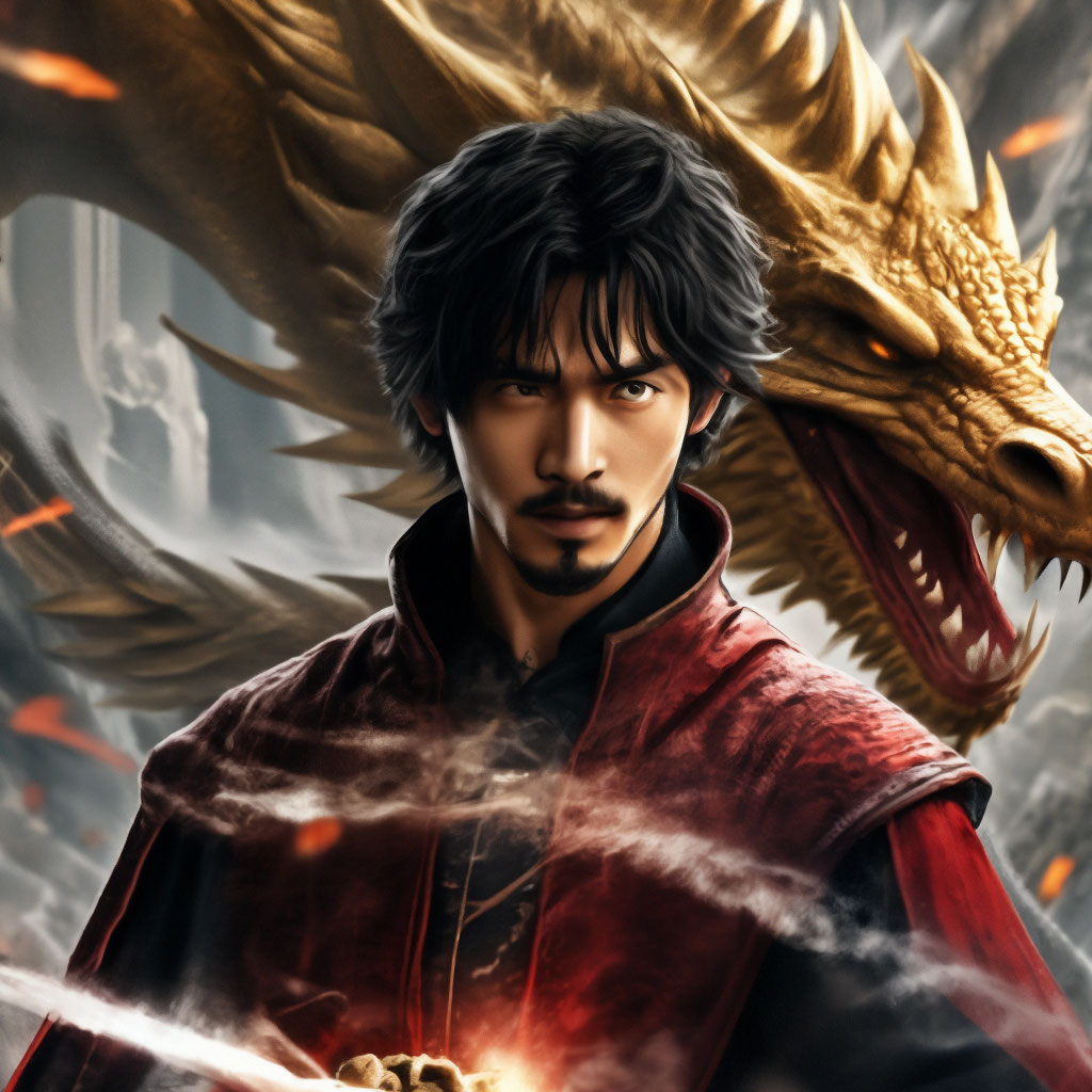 "The legend of the 10 rings and the dragon in the manga style" — image ...