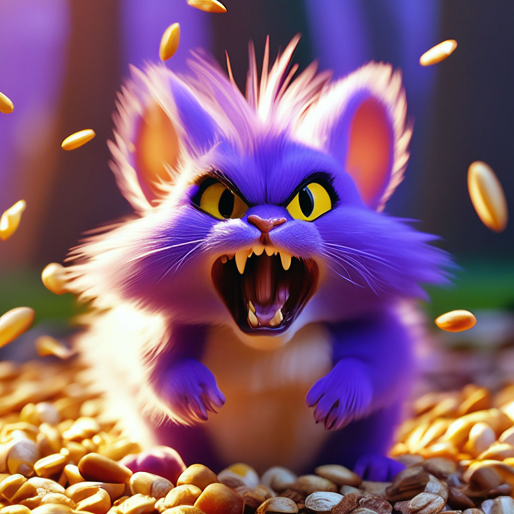"Angry purple jerboa loves seeds, but does not like to clean them ...