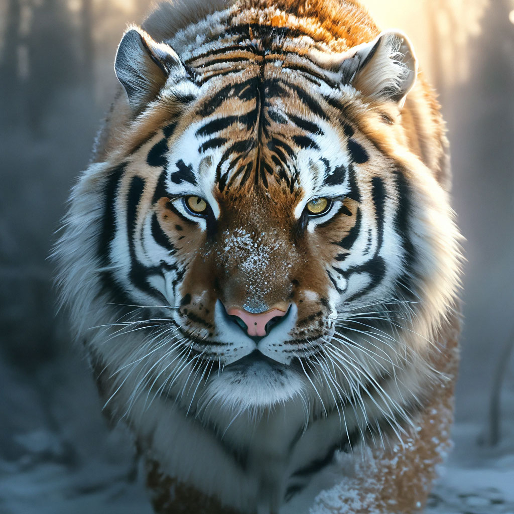 "Tiger, hyperrealism, consists of, clouds, steam, smoke, glow, drops ...