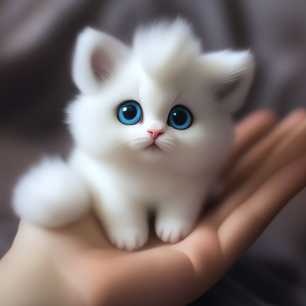 "Fluffy Pony Cat realistic tiny fluffy pony in the form of a cat in the ...