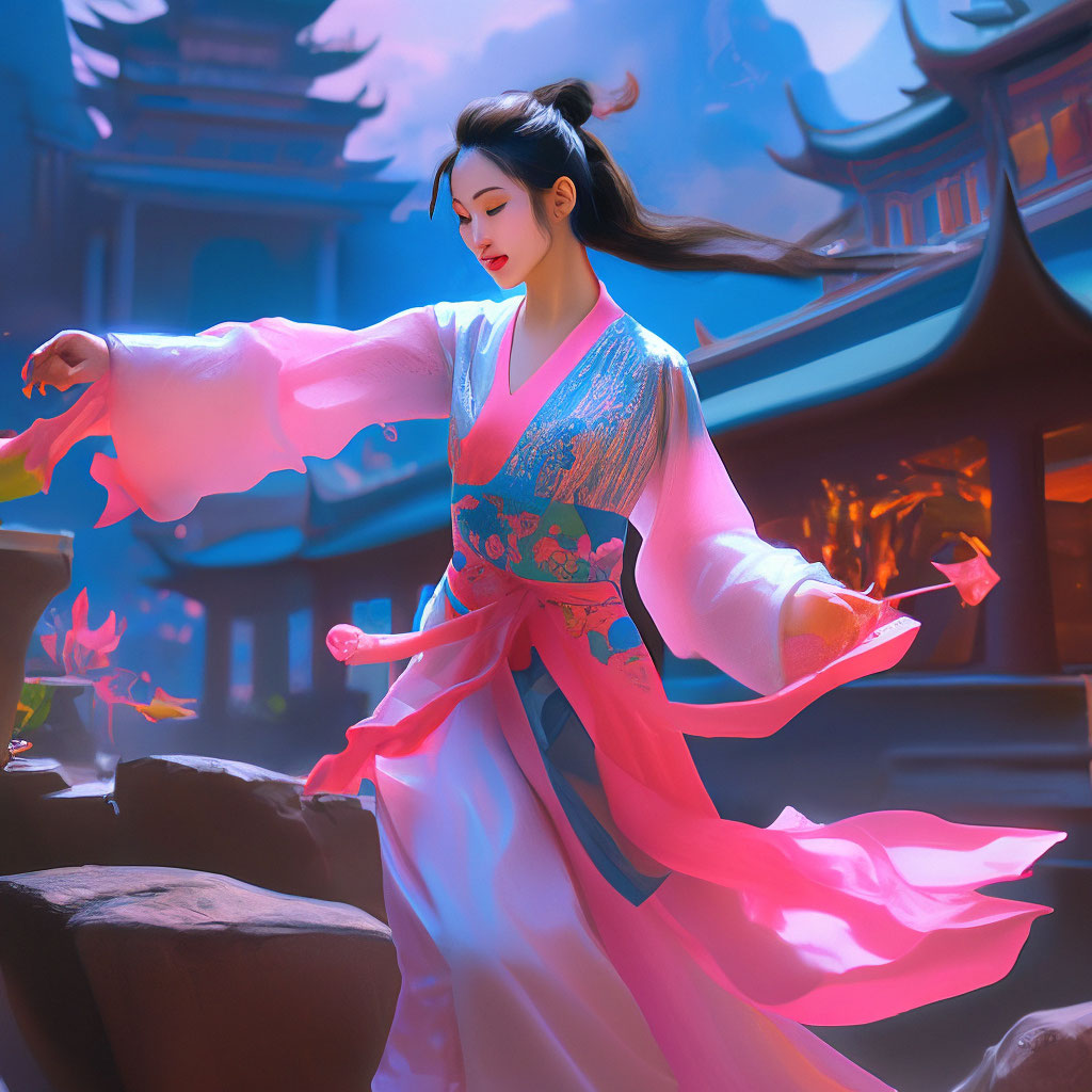 "Chinese woman dancing mysticism realism technophone fairy tale chinese ...
