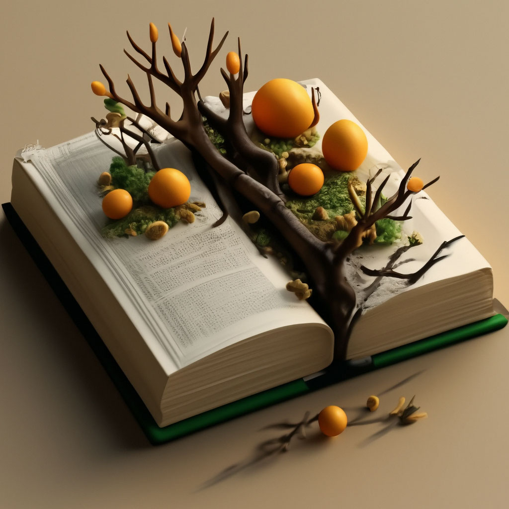 "Isometric. botany.a splash of sweetness. hybrid book pages yellowed ...