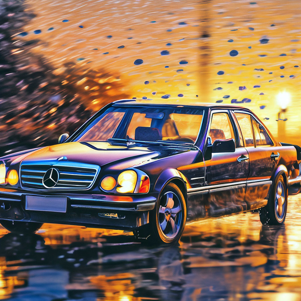 "Mercedes w210, drawing, high detail, clarity, drops, hd 4k 8k" — image ...