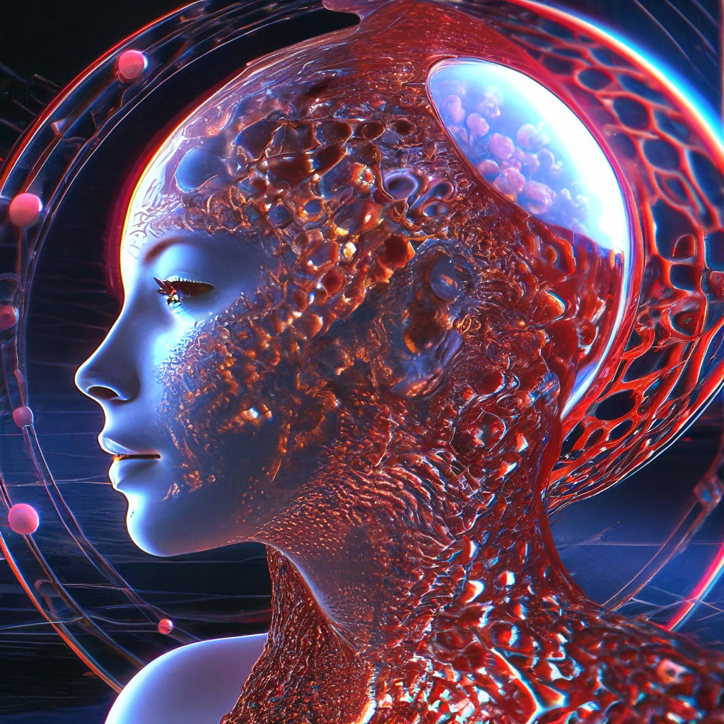 "Virtualization body art, fractal fantasy, fantastic super big moon, in ...