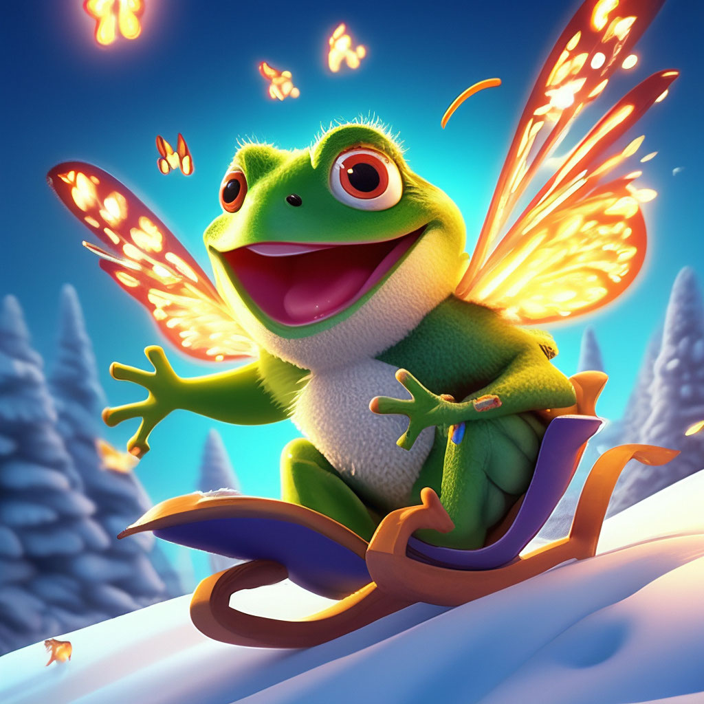 "Comic, cartoon, cartoon, creep anthropomorphic hairy frog with ...