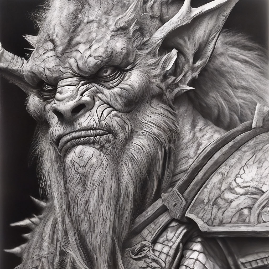 "Troll warrior fantasy maximum detail" — image created in Shedevrum