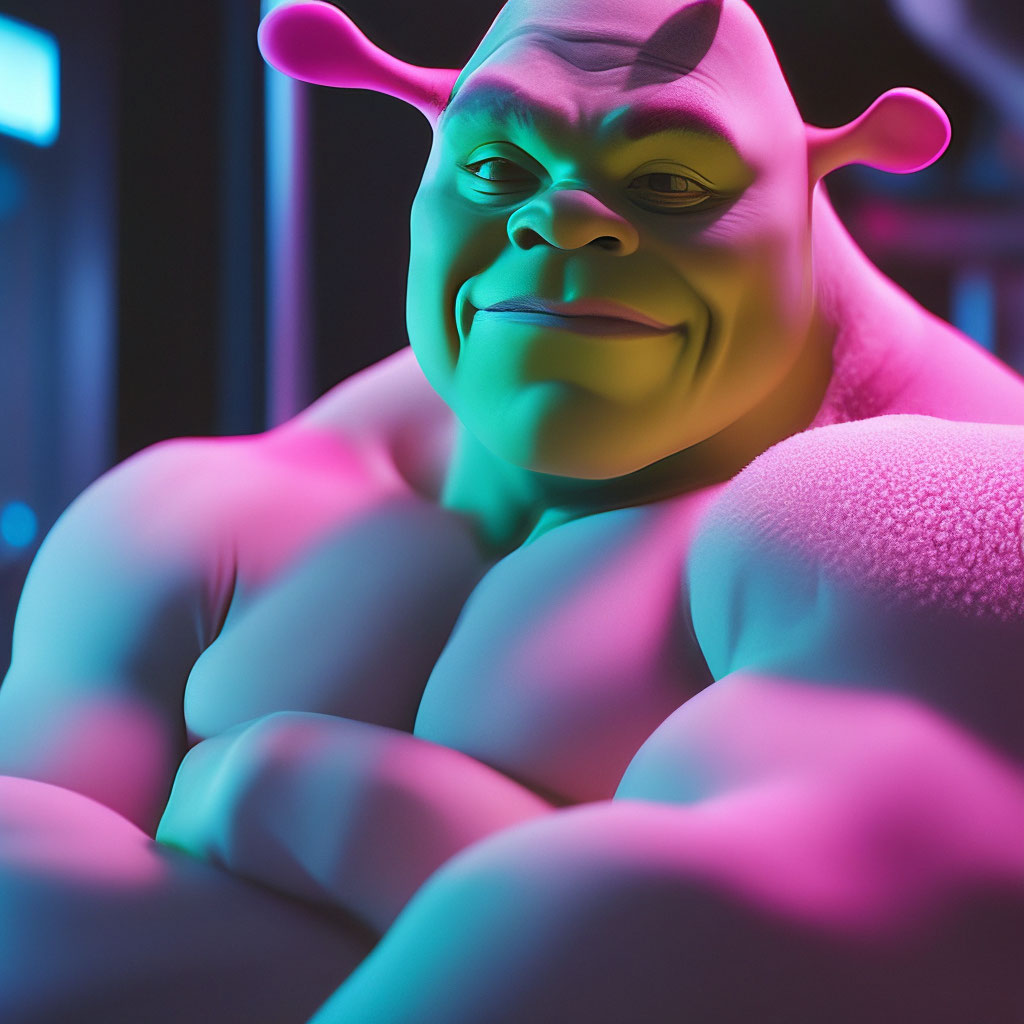 "Muscular Shrek" — image created in Shedevrum