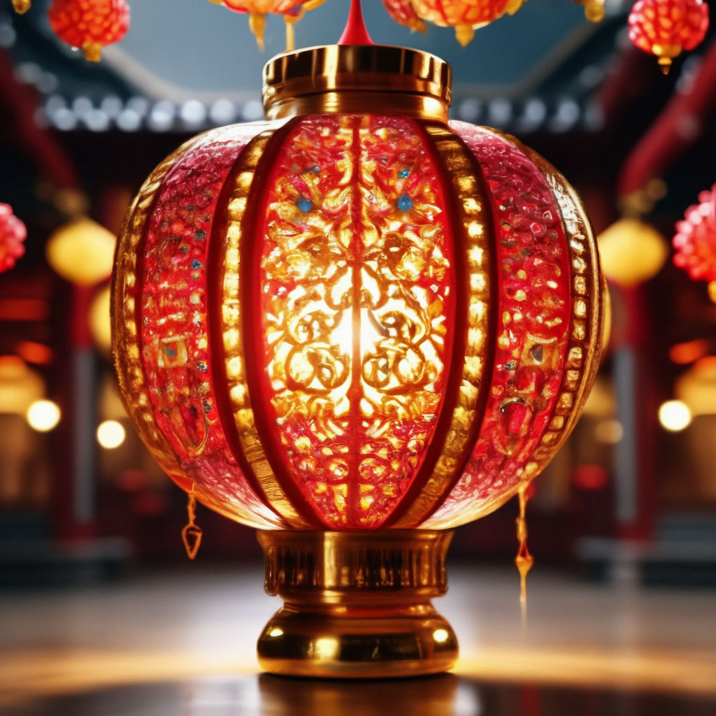 "Epic, red,chinese,New Year's lantern in honor of the New Year made of ...