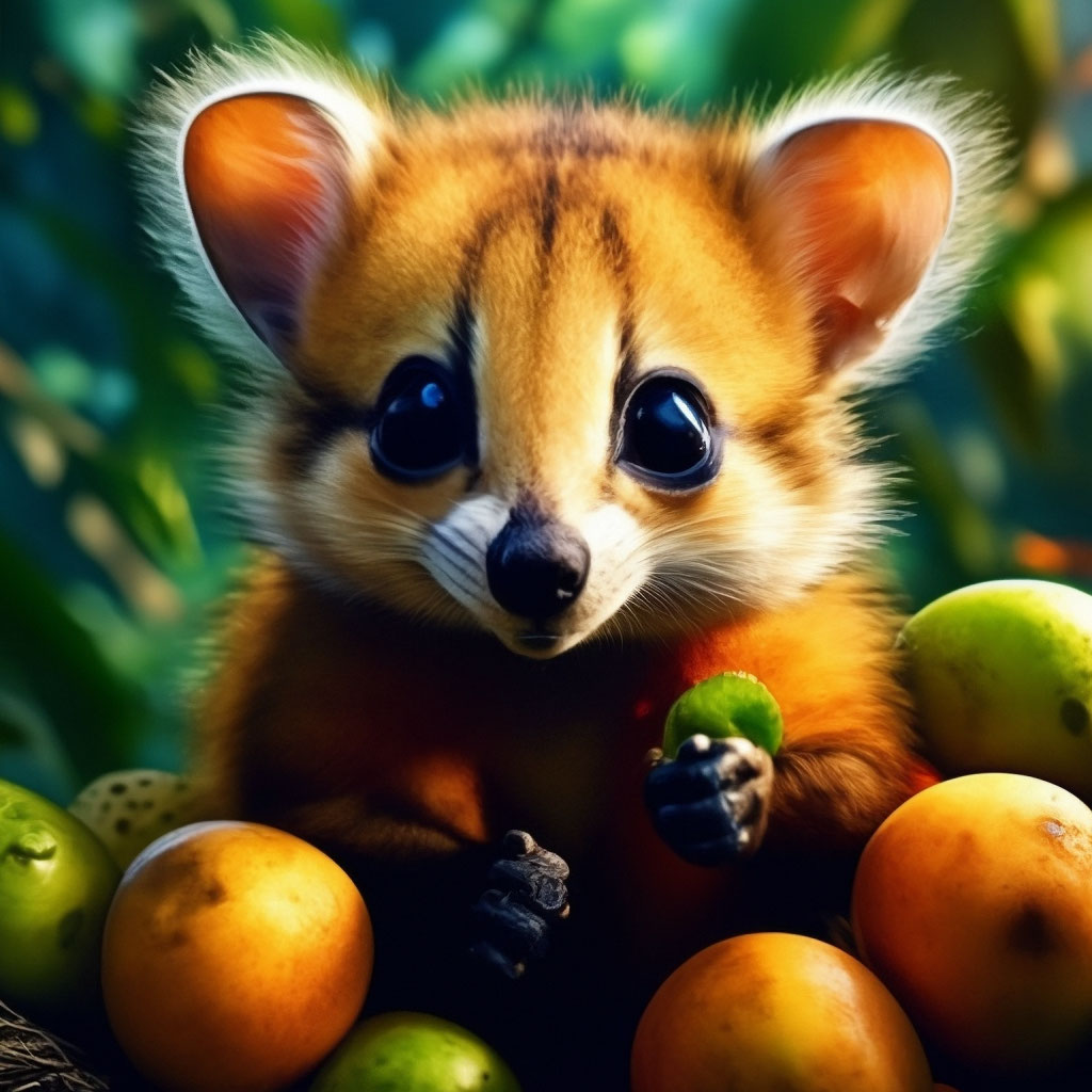 "Cute exotic animal that eats some unknown exotic fruit" — image ...