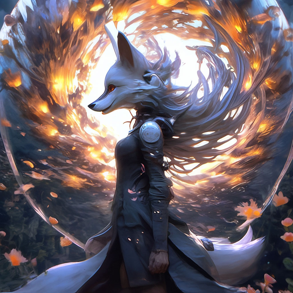 "🌵 Hyperrealism, a beautiful humanoid fox with a girl's body in an ...