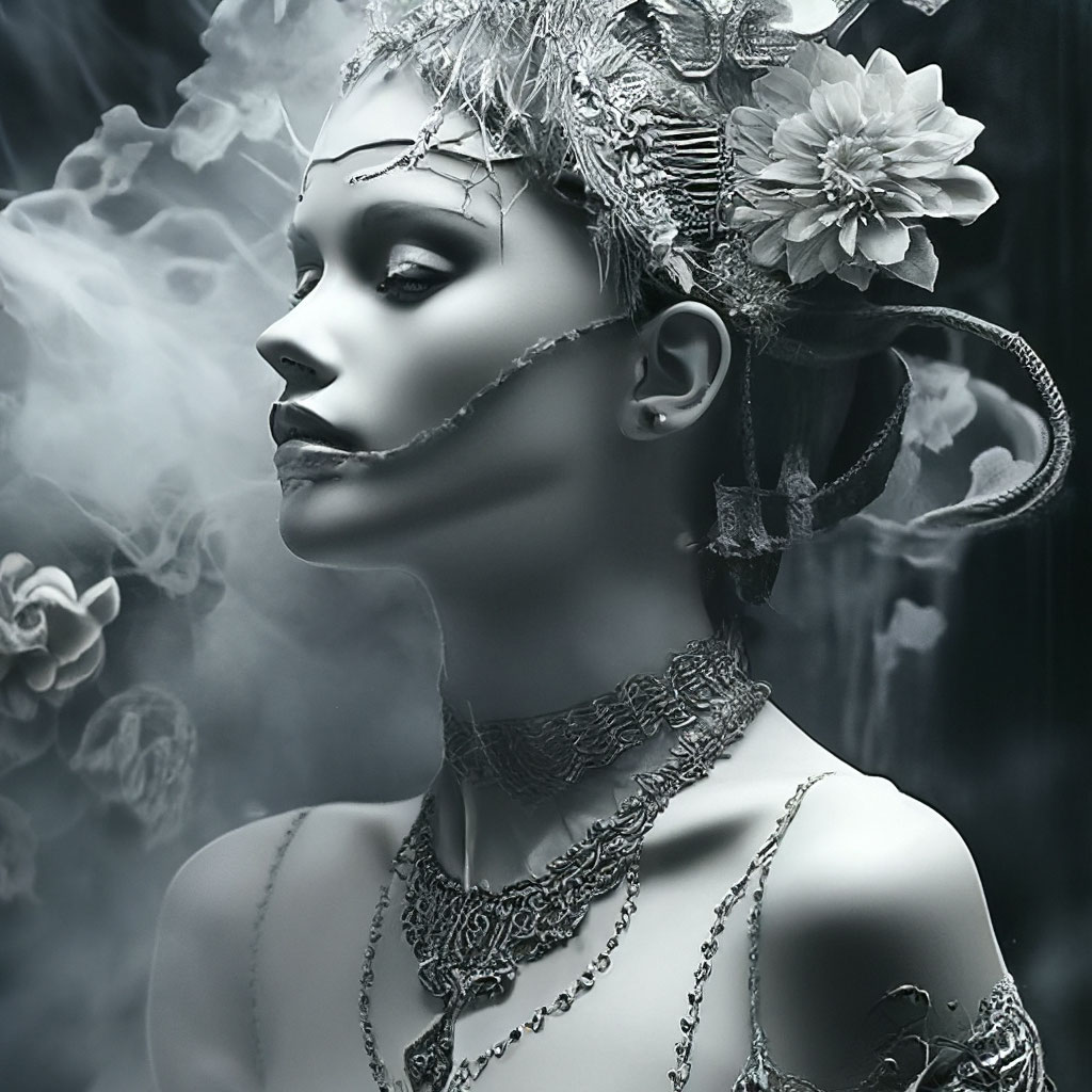 kSap • professional photography,flowers in smoke, lace, haze, cobwebs ...