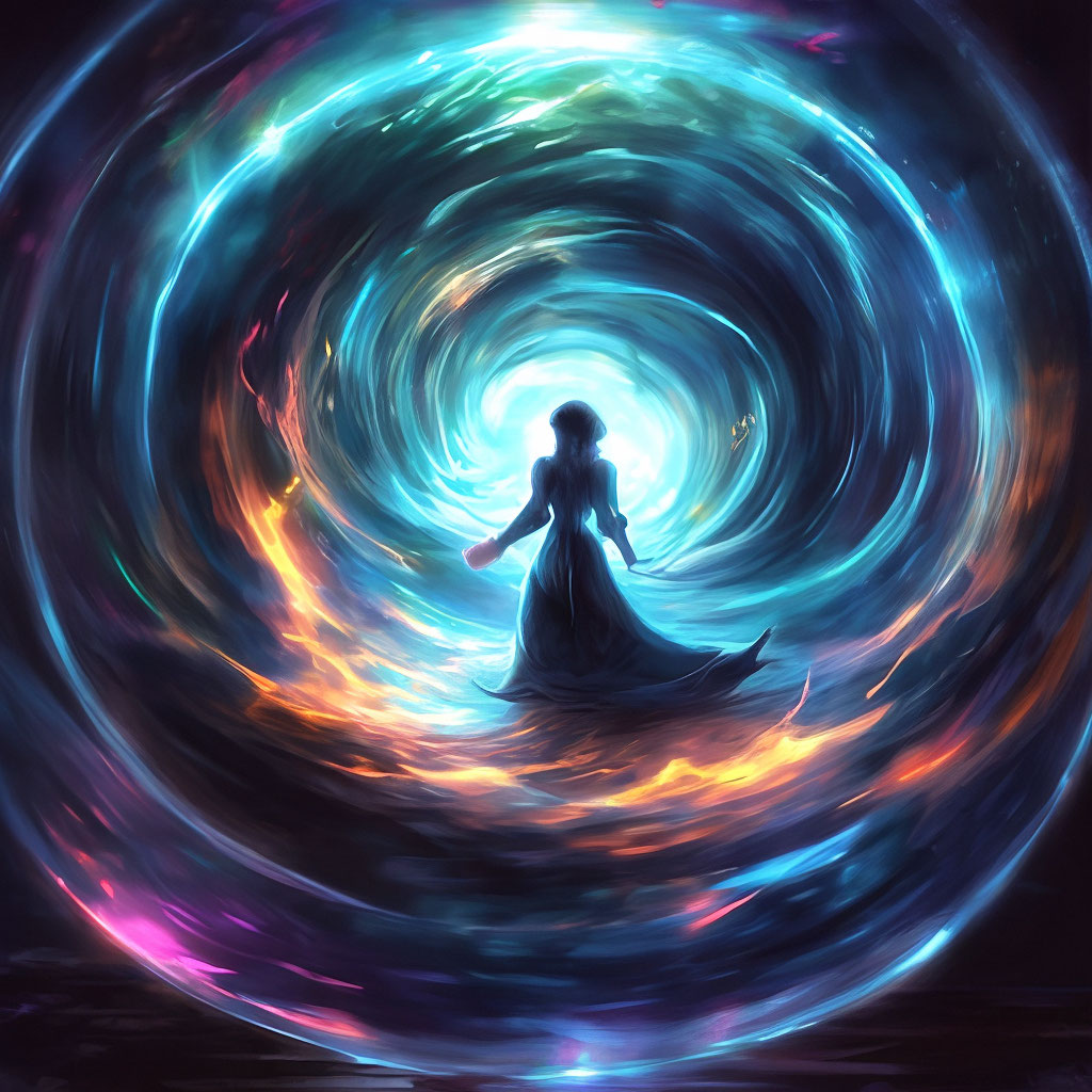 "Concept art on a black background magic mirror magic portal magic glow ...