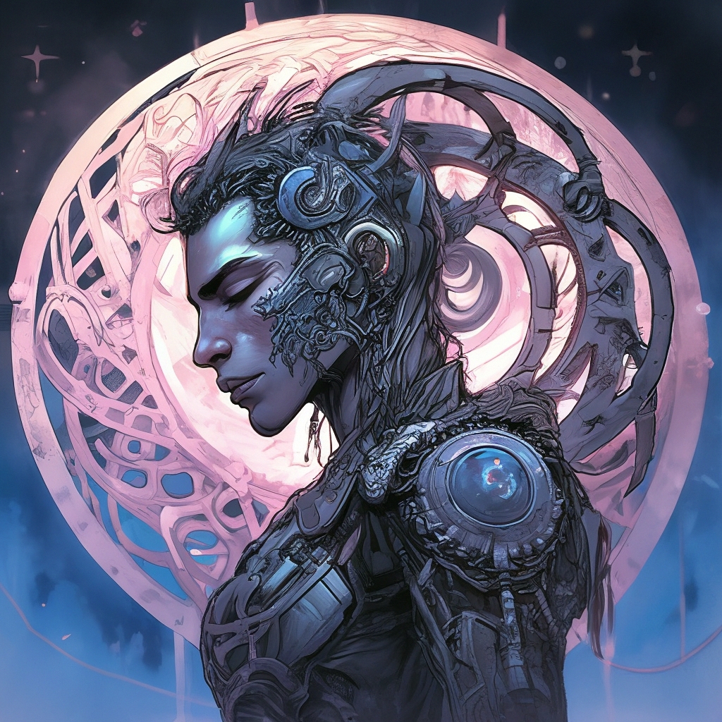 "A very beautiful biomechanical young man from spirals, biomechanoid ...