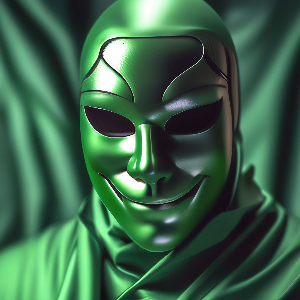 "The man in the green mask 𝟏𝟎𝟎𝐤, 𝟑𝐝, hyperrealism, clear quality, high ...