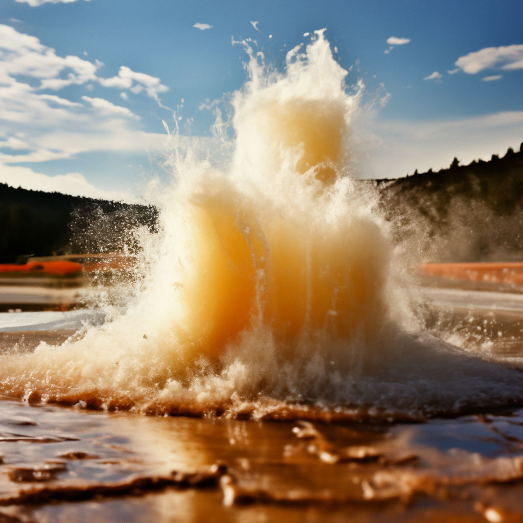 "Powerful salt geyser, beautiful, glitter" — image created in Shedevrum