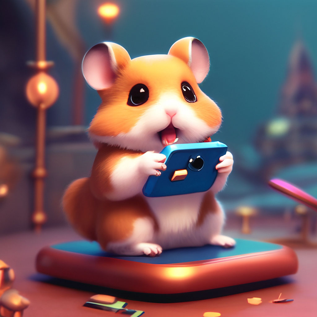 "Hamster with a phone" — image created in Shedevrum