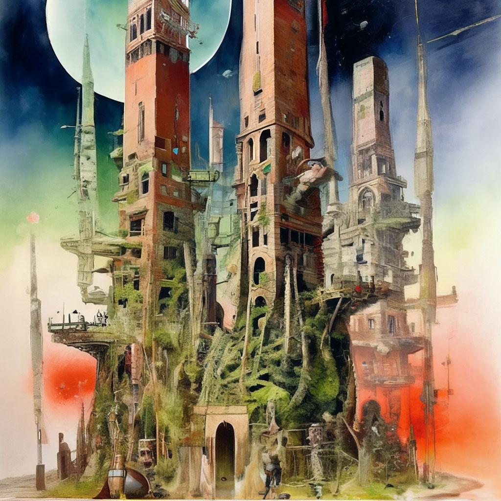 "The men of the city from the Towers of Babel cyberpunk Teslapunk ...
