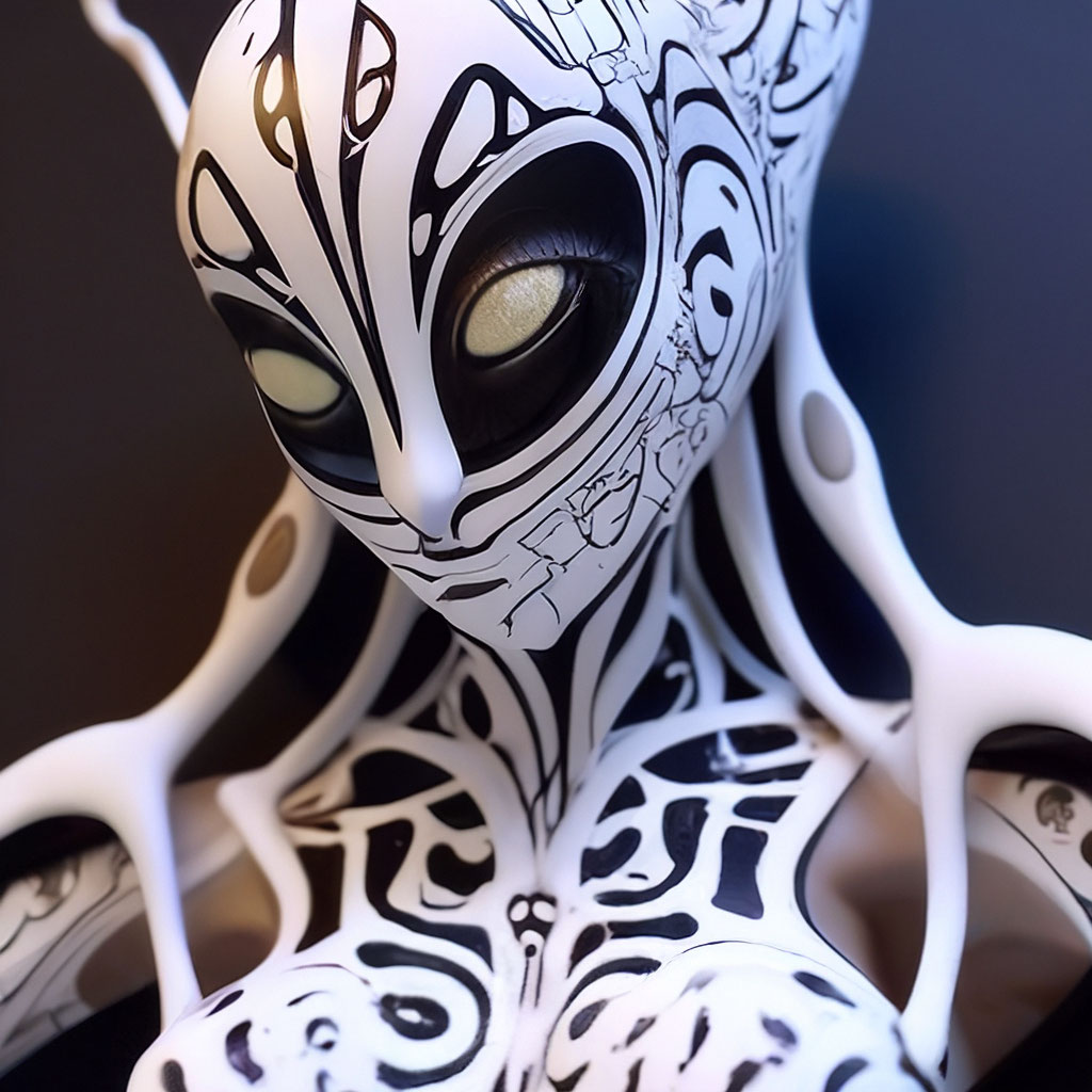 "Entotatu pictorial body art on the body black carcass white sharpness ...